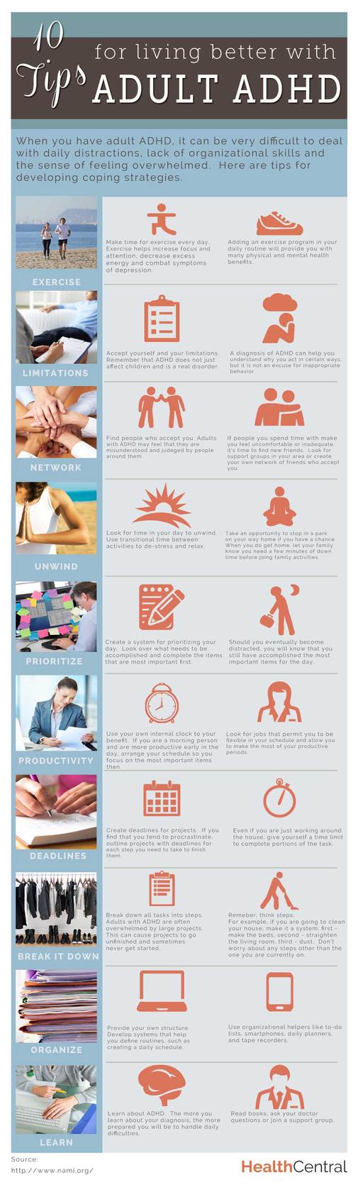 10 Tips for Living Better with Adult ADHD (Infograph) - Learning Success